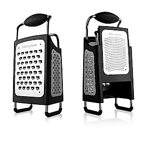 Microplane Four Sided Stainless Steel Ultra-Sharp Multi-Purpose Box Grater - Slicer, Fine, Ribbon, and Extra Coarse Blade Styles