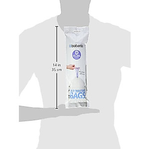 Brabantia Bin Liners, 15-20 L-Size D, 20 Bags, Litre, White