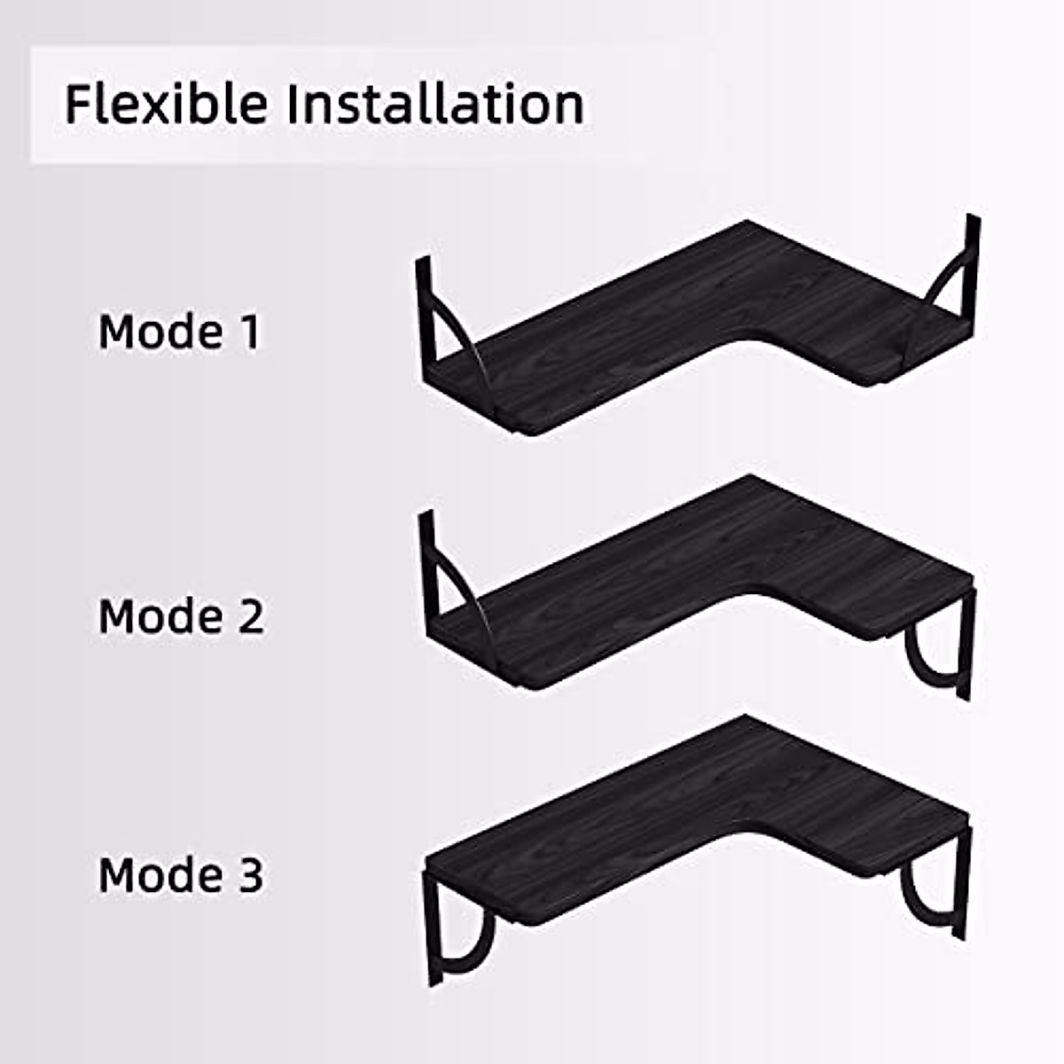 MOLYHOM Wood Floating Corner Shelves, Wall Shelves for Bedroom, 4 Sets of Wall Mounted Shelf