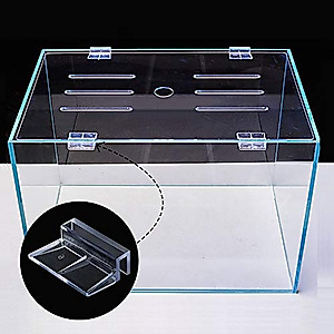 OIIKI 6 PCS Aquarium Glass Cover Clip, Clear Acrylic Support Holder, Aquarium Lid Clips Clamps, for Aquarium Fish Tank (6mm)