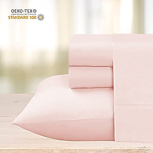Cathay Home Essentials Ultra Soft Hypoallergenic Wrinkle Resistant Double Brushed Microfiber Bedding Sheet Set, Blush,3 pcs Twin