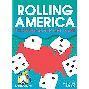 Gamewright Rolling America, The Star Spangled Dice Action Game Multi-colored, 5",96 months to 192 months