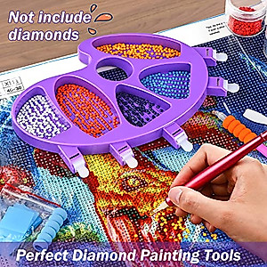Palette Diamond Painting Tray Kits, WJCJTJL 5 Section Palm Organizer, Accessories & Tools for Glitter Rhinestones/5D Embroidery/Bead Storage/DIY Art