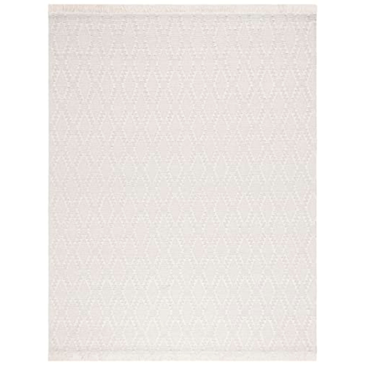 Safavieh Marbella Collection 8' x 10' Ivory MRB202A Handmade Boho Trellis Fringe Wool Living Room Dining Bedroom Area Rug