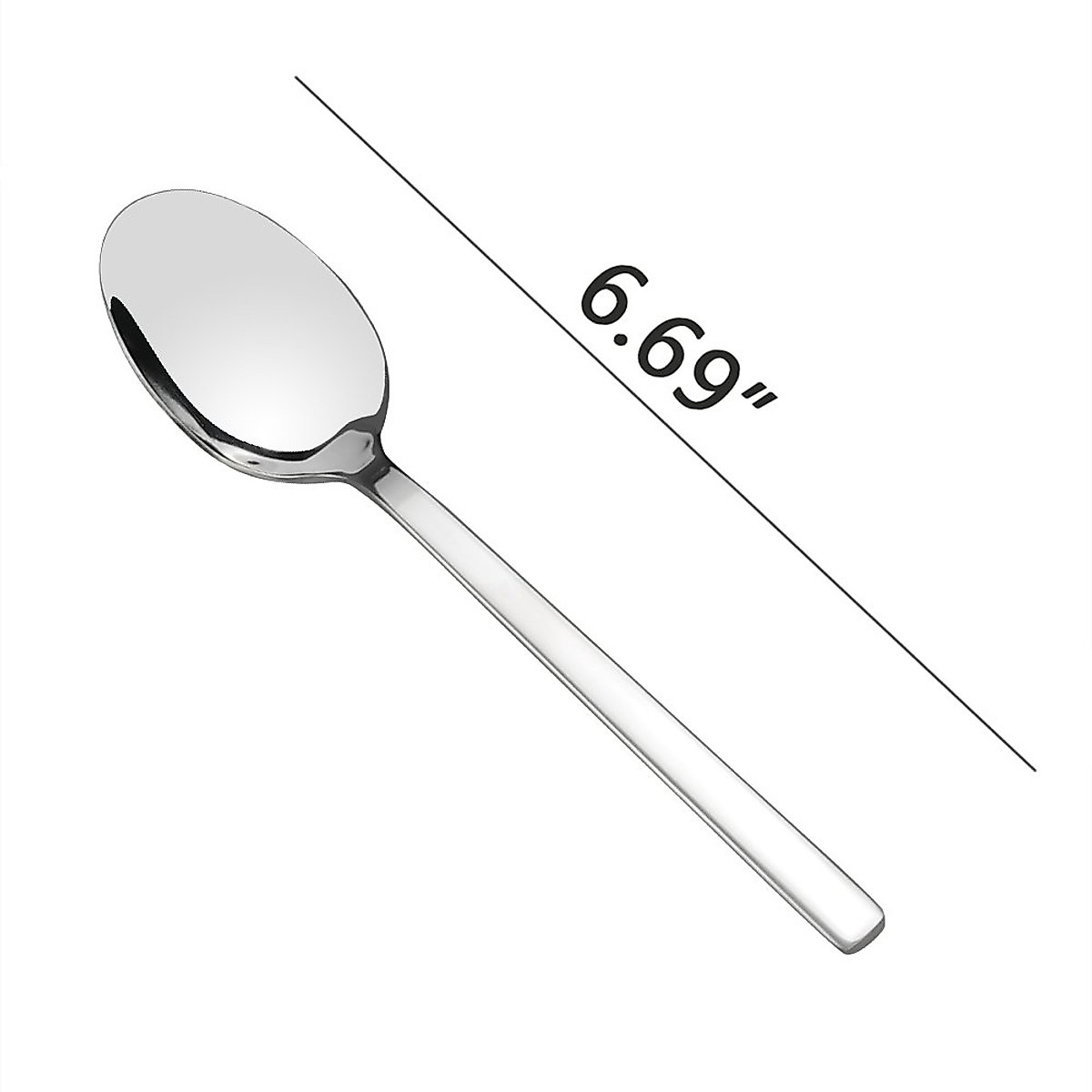 Doryh Stainless Steel Dessert Spoons Set, 12-Piece, 6.69 Inches