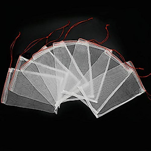 Fruit Protection Bags, EnPoint Garden Netting Bags 100 Pack 4x6 Inch Nylon Net Barrier Small Tiny Bags with Drawstring for Protecting Plant Seed Fruit Flower Vegetable, Reusable Mesh Protect Bags