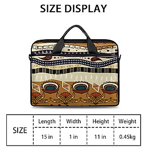 Ethnic Human Laptop Computer Bag Waterproof Shoulder Messenger Bag 13-15 inch Durable Laptop Tote Bag with Shoulder Strap Handle Lightweight Crossbody Briefcase