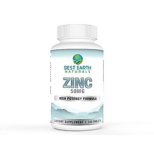 Zinc 50 mg Immune Support and Antioxidant Supplement, 100 Count