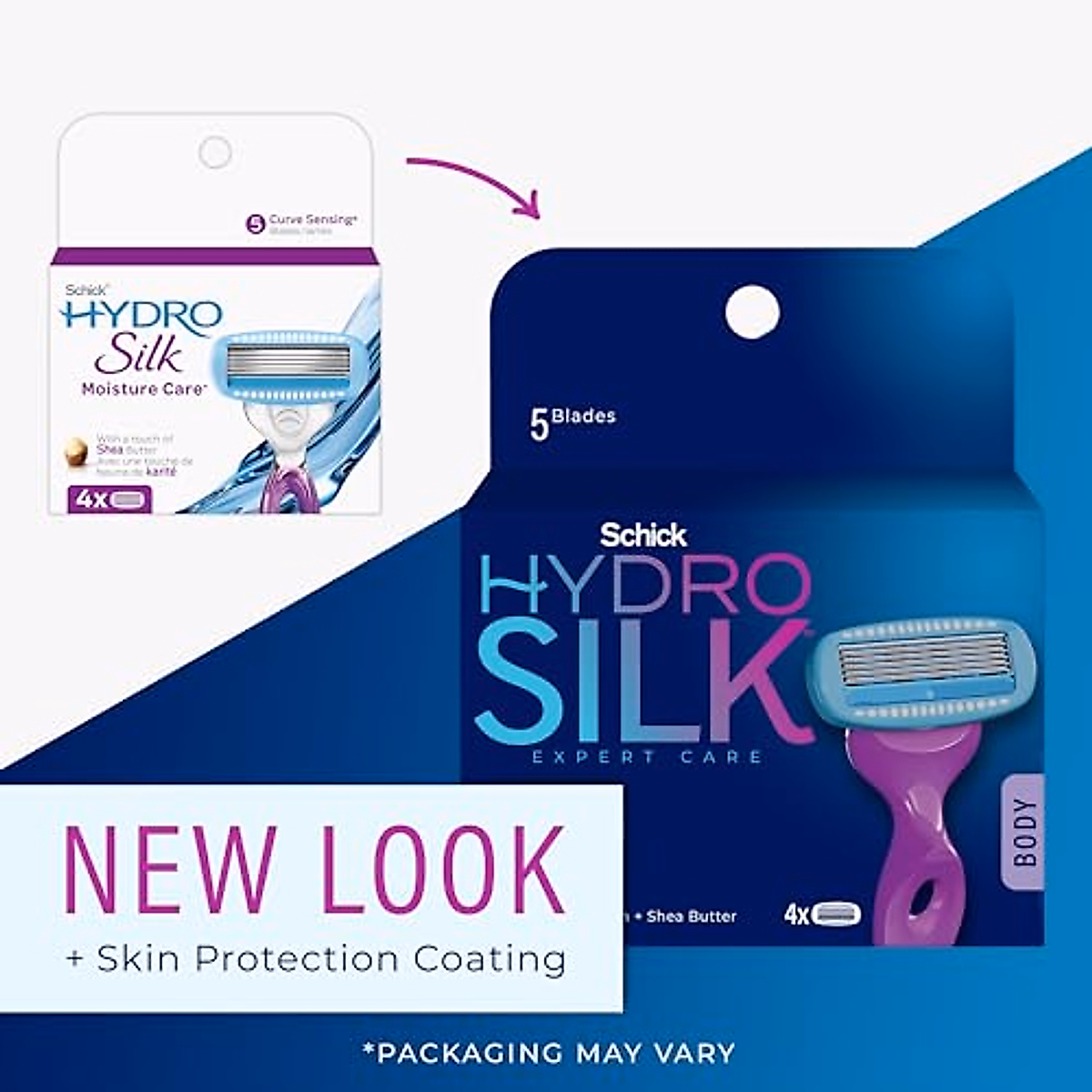 Schick Hydro Silk Moisture Razor Blade Refills, 4 Count | 5-Blade Moisturizing Razors for Women | Womens Moisturizing Razor Refills
