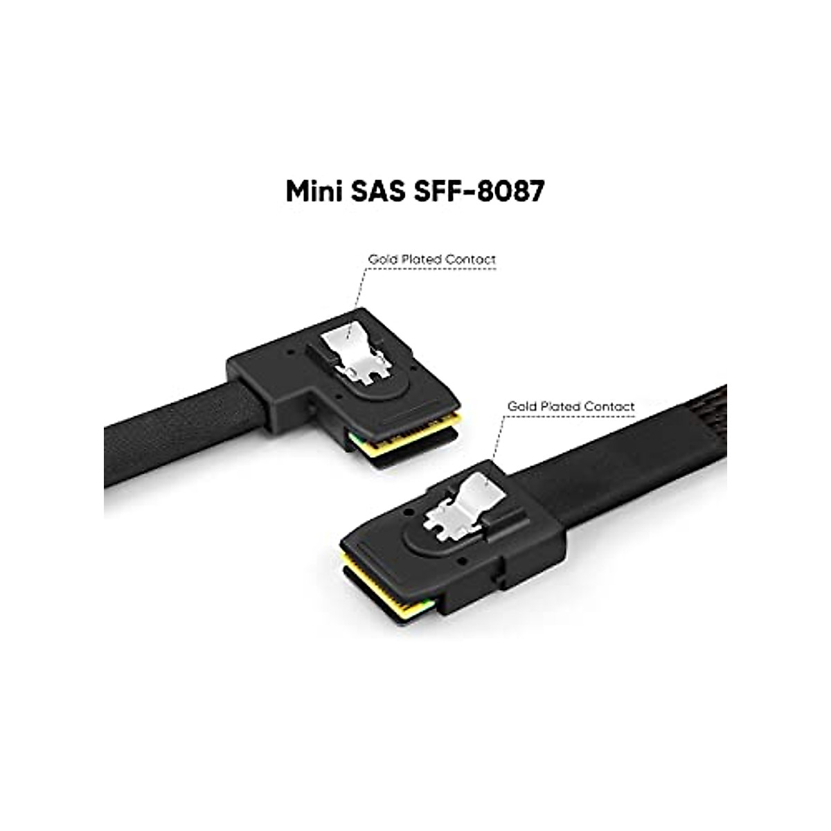 CableCreation 2 Pack Short Internal Mini SAS SFF-8087 to Right Angle SFF-8087 Cord, Internal Mini SAS to Mini SAS Cable, Compatible with RAID or PCI Express Controller, 2.5FT /0.75M…