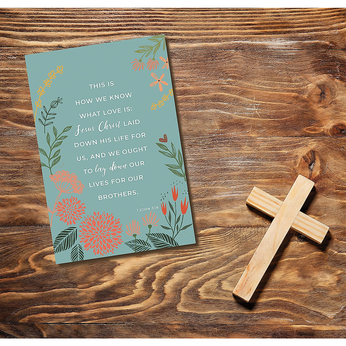 Better Office Products 50 Pack Inspirational Christian Greeting Cards with Envelopes, 6 Bible Verses, 6 Designs, 4x6 Inch, Scripture Notecards for All Occasions,(Floral Harvest)