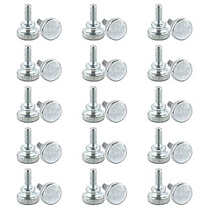 30Pack M4x10mm Thumbscrew Threaded Knurled Grip Knobs Thumb Screw, Flat Knurled Head Fully Threaded Thumbscrews Bolts Fastener, Vesa Screws, Monitor Mount Screws for TV and Monitor Mount