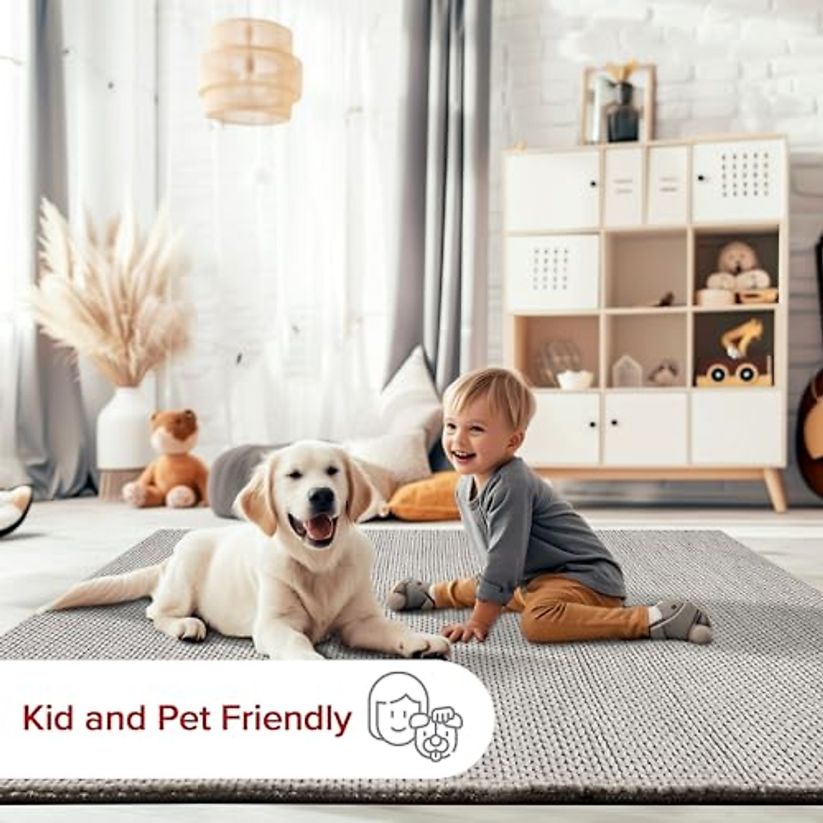 nuLOOM 5x8 Penelope Wool Braided Handmade Area Rug, Light Grey, Solid Rustic Farmhouse Style, For Bedroom, Living Room, Hallway, Entryway