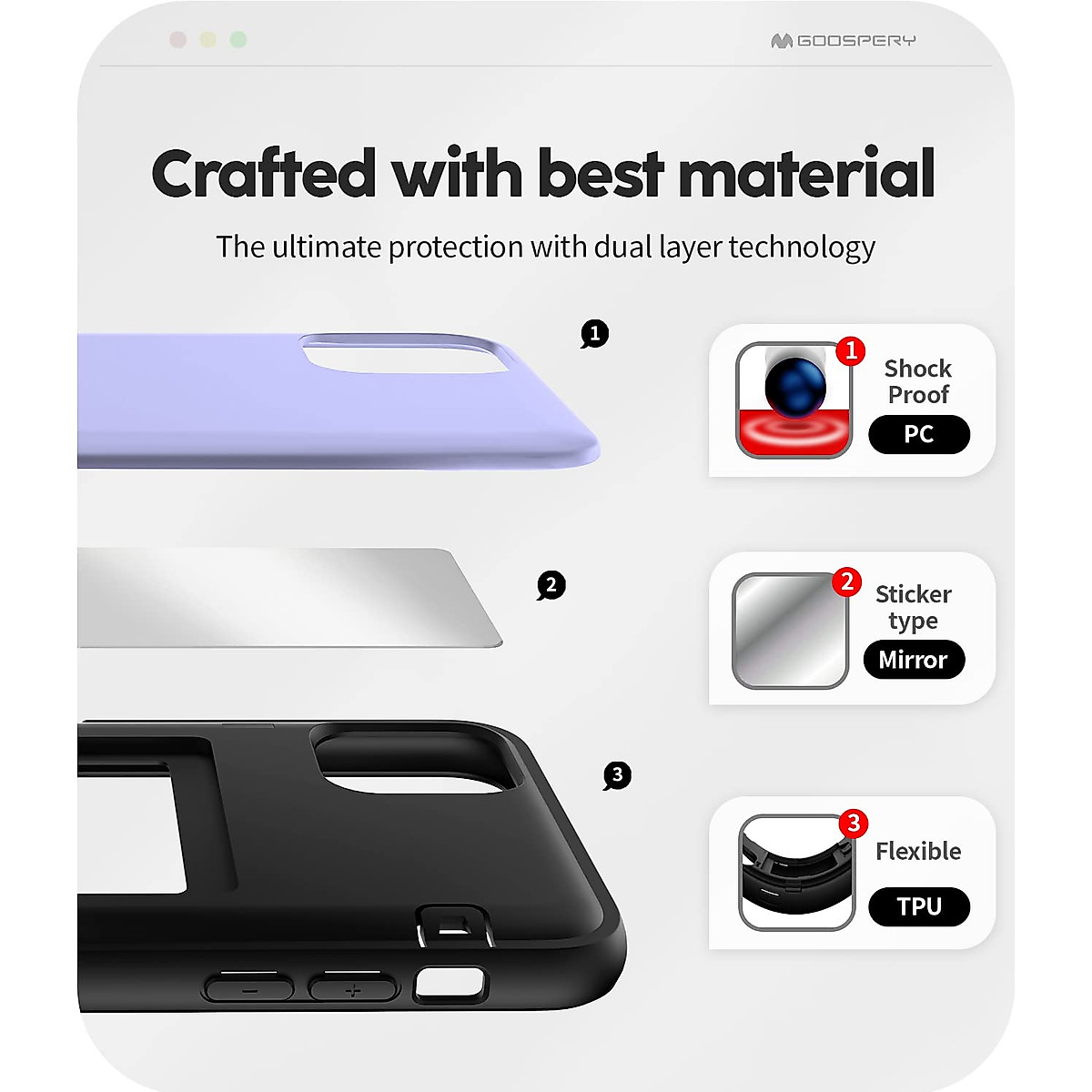 GOOSPERY iPhone 11 Pro Max Wallet Case with Card Holder, Easy Magnetic Door Closure Protective Dual Layer Bumper Sturdy Phone Back Cover (Lilac Purple)