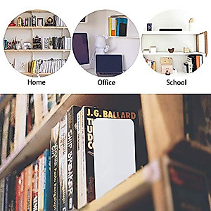 VONDERSO Metal Bookends White, 2 Pairs Metal Bookends Heavy Duty for Shelves Decor Home Office, Unique White Bookends Supports Anti-Slip for Kids Girls