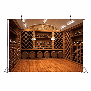 BELECO 10x8ft Fabric Wine Cellar Backdrop Luxurious Wine Vault Winery Backdrops Wine Cabinet Bottles Barrels Background Wine Theme Party Decorations Banner Wallpaper Men Women Adults Photo Props