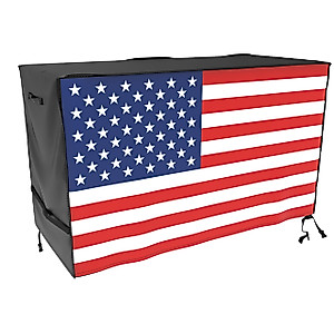 ATYARD 55-inch Outdoor Cover for Keter Unity XL Portable Table - UV Resistant, Breathable, All Weather (55" L x 24" W x 32" H) Black,American Flag