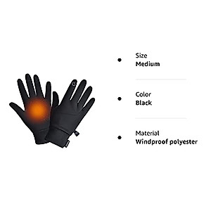 EastKing Winter Gloves for Women Men, Touch Screen Heated Gloves Water Resistant Waterproof Cold Weather Gloves for Cycling Walking Riding Running Driving Golfing for Men and Women (Black-M)