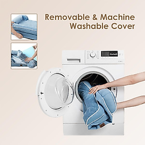 EHEYCIGA Orthopedic Dog Beds for Extra Large Dogs, Waterproof Memory Foam XL Dog Bed with Sides, Non-Slip Bottom and Egg-Crate Foam Big Dog Couch Bed with Washable Removable Cover, Washed Blue