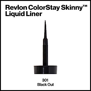 Revlon Skinny Liquid Eyeliner, ColorStay Eye Makeup, Waterproof, Smudge-proof, Longwearing with Ultra-Fine Tip, Black Out, 0.08 oz