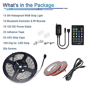 UCINNOVATE Boat Lights,12V Bluetooth RGB LED Strip Light, IP65 Waterproof Marine LED Interior Lights for Sailboat Kayak Boat Deck Light, Accent Light, Courtesy Interior Lights, Fishing Night Lights