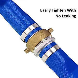 2" x 100ft Blue PVC Backwash Hose for Swimming Pools, Heavy Duty Discharge Hose Reinforced Pool Drain Hose with Aluminum Pin Lug Fittings