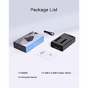 Inateck USB 3.2 Gen 2 Hard Drive Docking Station, ONLY for 2.5" SATA SSD/HDD, with Software Clone Function