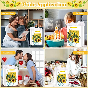 FaCraft Sunflower Gift Bag 13" Watercolor Flower and Vase Gift Bag Large Gift Bag with Tissue Paper for Birthdays, Mothers Day,Anniversary,Baby Shower,Bridal Shower Sunflower Party Supplies