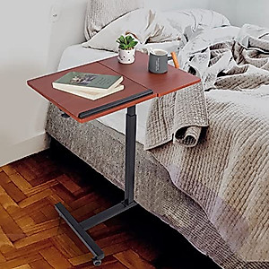 ALUPOM Rolling Laptop Stand Desk,Height & Angle Adjustable Mobile Table Workstation with Locking Wheels for Office Home Couch, 24.8"(L) x17(W)