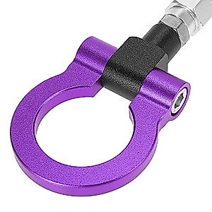 X AUTOHAUX Purple Aluminum Alloy Front Bumper Trailer Ring Eye Towing Tow Hook Screw for Volkswagen Golf GTI