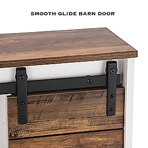 Landia Home Wall Mounted Bathroom Cabinet for Storage, Modern Farmhouse Style with Sliding Barn Door