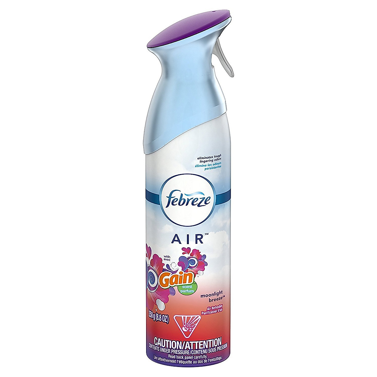 Febreze Air Refresher - with Gain Moonlight Breeze Scent - with New OdorClear Technology - Net Wt. 8.8 OZ (250 g) Per Bottle - Pack of 2 Bottles