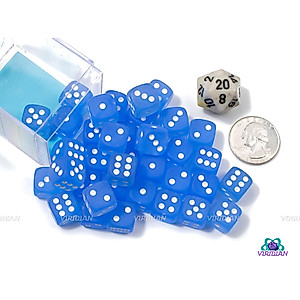 Chessex DND Dice Set-Chessex D&D Dice-12mm Frosted Blue and White Plastic Polyhedral Dice Set-Dungeons and Dragons Dice ludes 36 Dice – D6, Various (CHX27806)