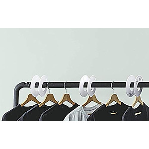 QUUPY 10Pcs White Plastic Clothing Rack Size Dividers Closet Organizer Hanger Separator Divides Clothing Rod Round Hangers Closet Dividers for Home Closets Clothing Shops Clothing Rack