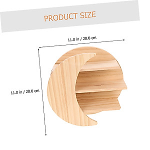 Garneck Moon Wall Mount Rustic Crystal Shelf Hanging Floating Shelves Bathroom Wall Shelf Stones Photo Frame Shelf Essential Picture Frame Stand Floating Rack Wooden Flower Pot Stand