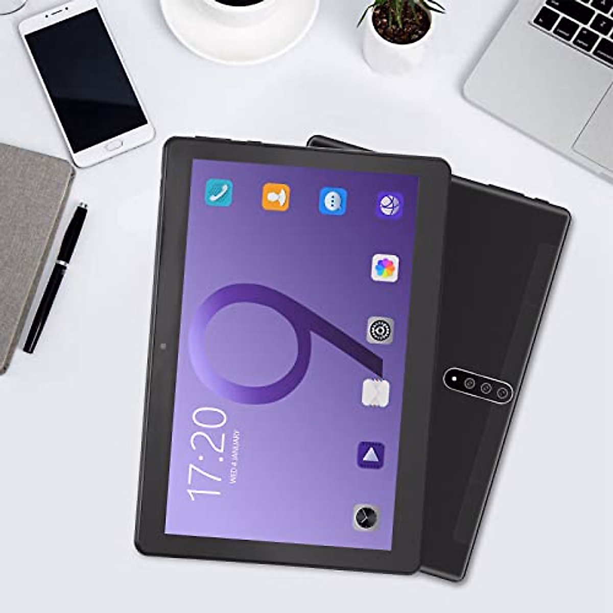 10.1 Tablet, 100240V 4GB 64GB Tablet Call 2.4 5G DualBand WiFi for Work (US Plug)