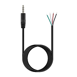 Fancasee 6 ft Replacement 3.5mm Male Plug to Bare Wire Open End TRRS 4 Pole Stereo 1/8" 3.5mm Plug Jack Connector Audio Cable for Headphone Headset Earphone Microphone Cable Repair