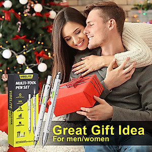 Gifts for Men Dad Him, 9 in 1 Multitool Pen Set, Gadgets for Men Gifts for Dad, Tools for Men Birthday Unique Gifts for Men, Him, Husband, Father, Grandpa, Silver