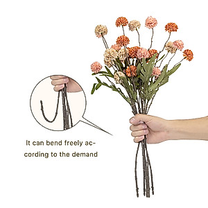 Banllis Artificial Flowers, Fake Flower Faux Plastic Dandelion for Home Decor DIY Wedding Kitchen Garden, Crown, Party, Hotel, Table - 6pcs