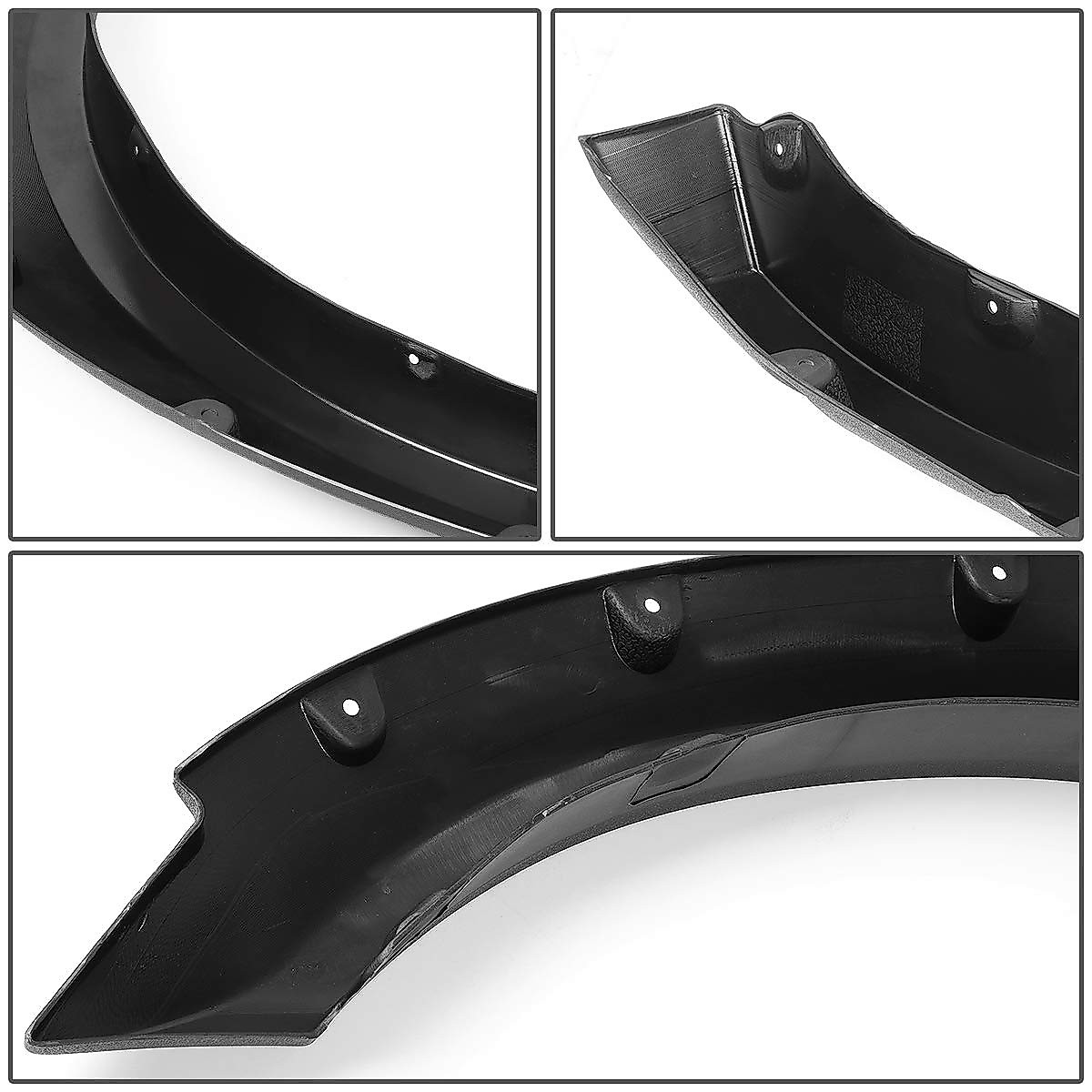 DNA Motoring WF-81008-MBK Pocket-Riveted Style Fender Flare Cover Wheel Protectors Compatible with 10-18 Dodge Ram 2500 3500, 4Pcs/Kit