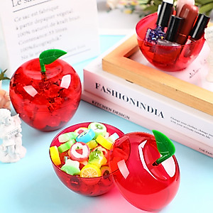 Tanlade Plastic Apple Container Valentine Apple Container Teacher Gifts Bulk Back to School Candy Holder Snow Party Apple Decorations for Valentine Wedding Christmas Party Favor(50 Pcs, Apple)