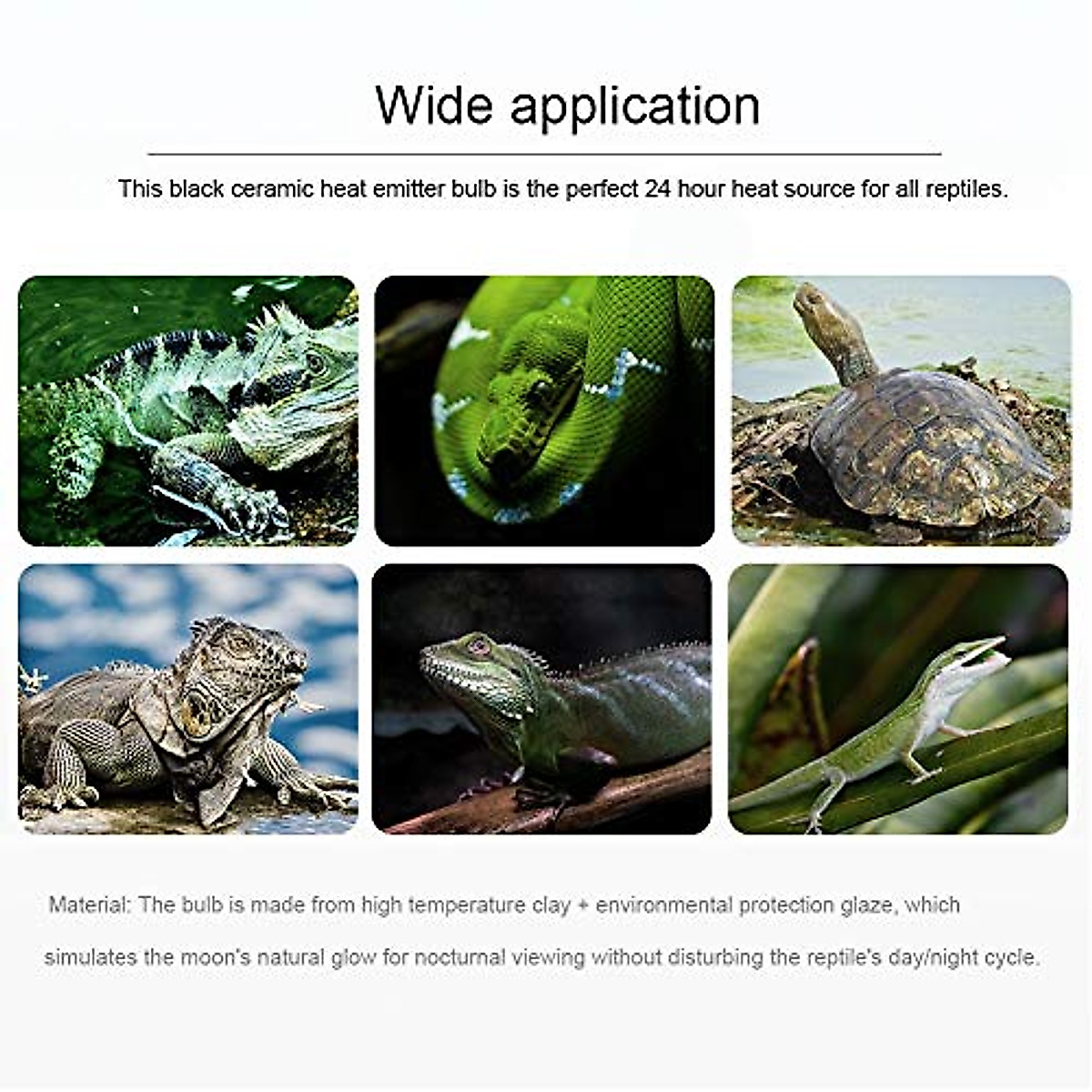 FILFEEL 50-100W Heat Lamps, Reptile Heat Bulb Infrared Ceramic Emitter Pet Heater Lamp Reptile Light Bulb (60W-#2)