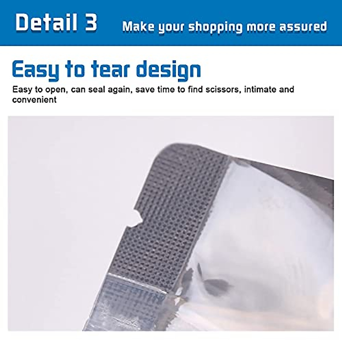 Resealable Mylar Bags Stand Up Food Storage Aluminum Foil Bags 50 Pack Reusable Pouches 5 Different Sizes for Beans Coffee Cookie Snack Food Dried Flowers Tea