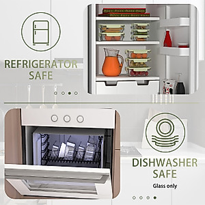 ZRRHOO 10 Pack Glass Food Storage Containers with Lids, Freezer Meal Prep Containers (Built in Vent), Green Kitchen Style Bento Boxes for Storage, BPA Free & Leak Proof (Green)