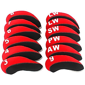 Golf Iron Head Covers 12Pcs Neoprene Golf Club Protector for Titleist Callaway Ping Taylormade