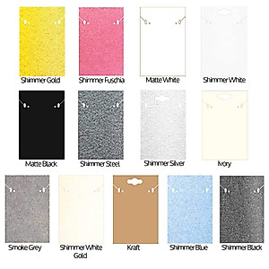 Shimmer White Gold Card-Stock Paper Jewelry Earring Display Cards ~ Pack of 100