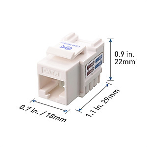 Cable Matters [UL Listed] 10-Pack 10Gbps Cat6 Keystone Jacks, RJ45 Keystone Jack, Ethernet Keystone Jack in White for Patch Panel and Wall Plate