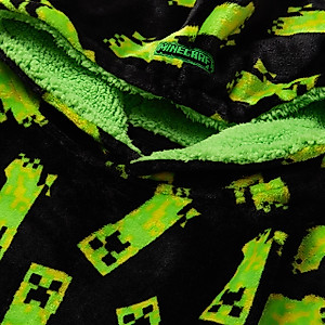 Minecraft Boys Lounge Hoodie Creeper Black One Size