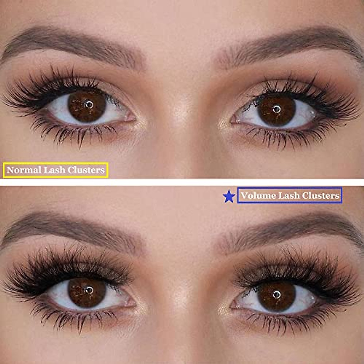 Mink Cluster Lashes Fluffy Long Individual Eyelashe 8D Volume 14-20mm Lashes Pack Dramactic Eyelash Extension Kit Wispy Natural False Eyelashes by HeyAlice
