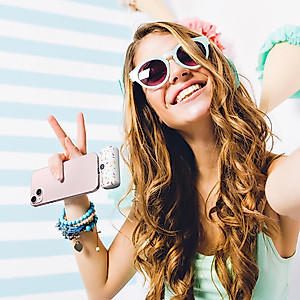 iWALK USB-C Portable Charger with Colorful Pattern, 20W PD Fast Charging 4800mAh Small Power Bank with LED Display, Compatible with iPhone 15/15 Plus/15 Pro/15 Pro Max, iPad, Airpods, White